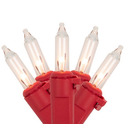 Northlight 50-count Clear Mini Christmas Light Set - 10' Red Wire : Target
