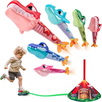 Toy Jump Rocket Launcher Set With Led Lights - Includes 6 Rockets Soars ...