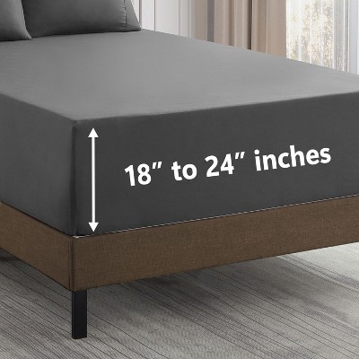 6-Piece Bed Sheets Set - Luxury Bedding Set, EXTRA DEEP pocket - Queen ...