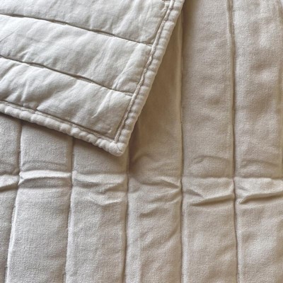 King Channel Stitch Velvet Quilt Navy - Threshold™ : Target