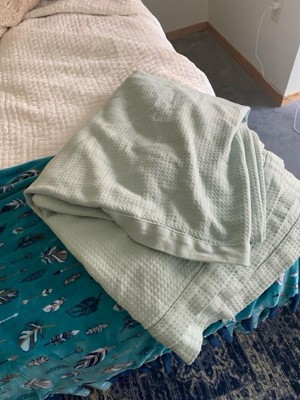 Full/queen Textured Cotton Blanket Gray : Target