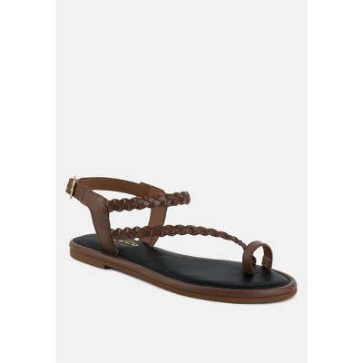 Stallone Tan Braided Flat Sandals : Target
