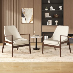 Xiyuyeu Mid-century Modern Accent Chair, Armchair With Solid Wood Frame ...