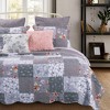 3pc King Giulia Quilt & Sham Set Gray/white - Greenland Home Fashions ...