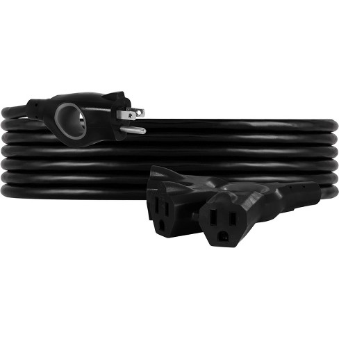 Ge 3-outlet Grounded Extension Cord Indoor/outdoor 16awg 25' Black : Target