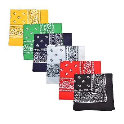 Ctm Metallic Paisley Print Bandanas (pack Of 4), Multi-color : Target