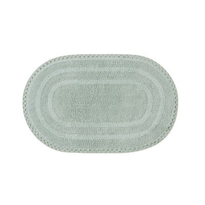 Laura Ashley Camilla Crochet Border 100% Cotton 21" x 34" Oval Bath Mat ...