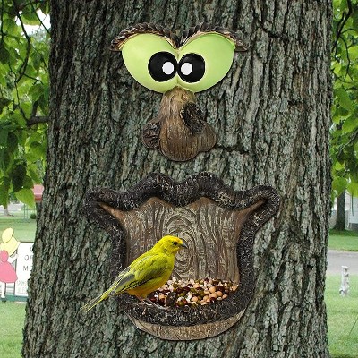 Alladinbox Squirrel Bird Feeder Tree Decor, Tree Hugger Sculpture : Target
