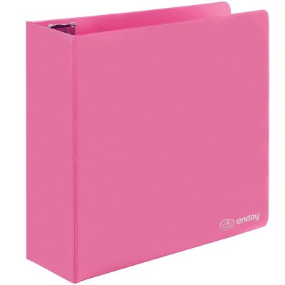 Enday 1" Flexible 3-ring Binder With Pocket, Pink : Target