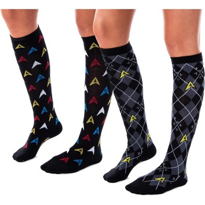 Star Trek Womens Repeat Pattern Knee High Argyle And Trexel Badges ...