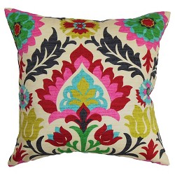 Multi-colored Spring Floral Throw Pillow (18"x18") - The Pillow ...
