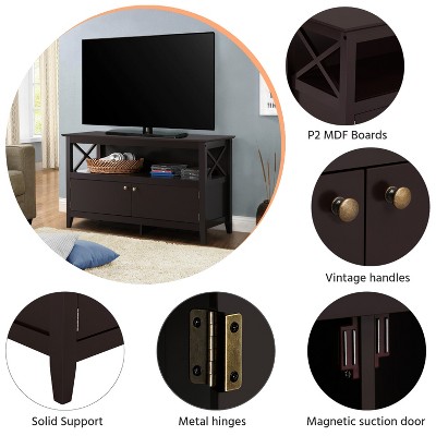 Yaheetech High Quality Tv Stand Large Display Tv Cabinet Shelf W/2 ...