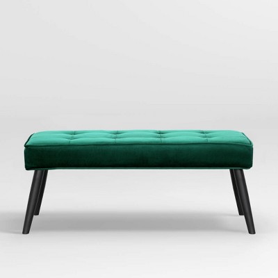 Westintrends Velvet Tufted Bedroom Bench For Living Room & Entryway ...