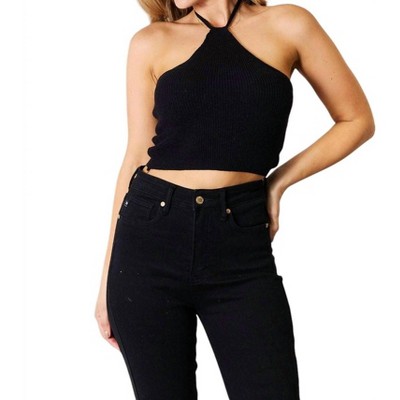 Women's Ribbed Halter Neck Top - Basic Bae L : Target