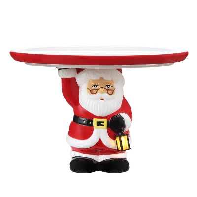 Mr. Christmas Ceramic Serving Tree Platter With Dip Section, White : Target