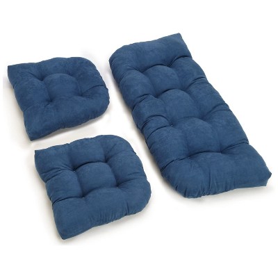 Blazing Needles U-shaped Microsuede Tufted Settee Cushion Set (set Of 3 ...