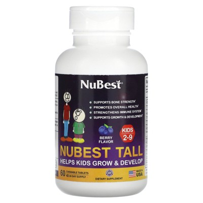 Nubest Tall, Kids 2-9, Berry, 60 Chewable Tablets : Target