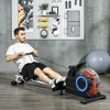 Soozier Foldable Rowing Machine, Water Row Machine With Wheels And Lcd ...