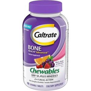 Caltrate 600 Plus D3 Plus Minerals Cherry Orange & Fruit Punch Chewable ...