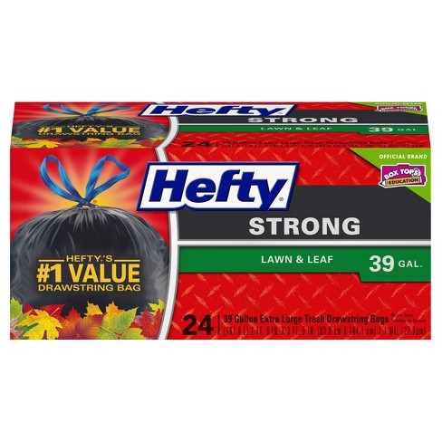Hefty Strong Lawn & Leaf Drawstring Trash Bags - 39 Gallon - 24ct : Target