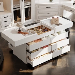 FUFU&GAGA Multi-Function Storage Cabinet, 12 Drawer Kitchen Island with ...