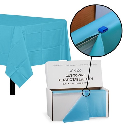 Crown Display 54" X 300' Cut To Size Disposable Plastic Table Cover ...