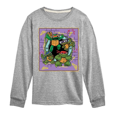 Teenage Mutant Ninja Turtles Mutant Mayhem Mini Badge Long Sleeve Graphic T-shirt - Athletic ...