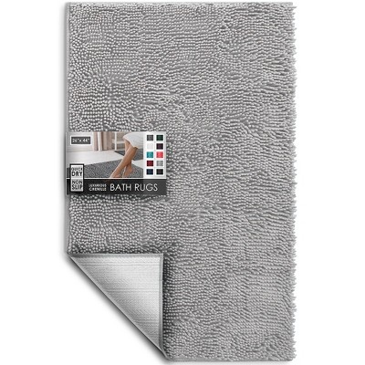 Hearth & Harbor Striped Bathroom Rug, Ultra Soft Large Chenille Bath ...