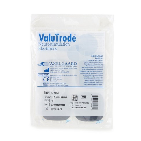 ValuTrode Cloth Electrotherapy Electrode 2 x 2" Reusable, 4 Count : Target