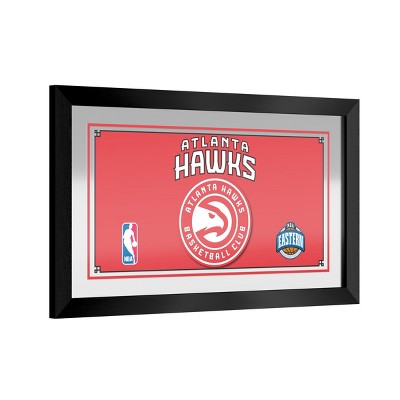 Atlanta Hawks Logo Black Framed Bar Mirror By Trademark Gameroom : Target