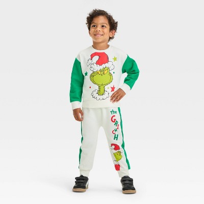 Toddler Boys' The Grinch 2pc Christmas Collection Top And Bottom Set ...