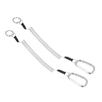 Unique Bargains Retractable Coiled Safety Cords D Shape Carabiners ...