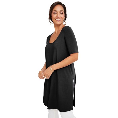 Jessica London Women's Plus Size Mega Knit Tunic, 26/28 - Black : Target
