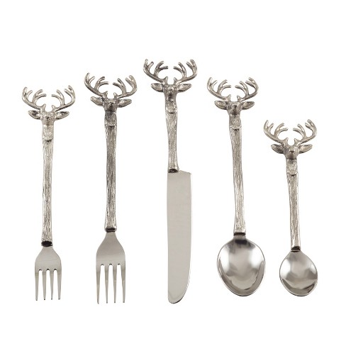Saro Lifestyle Reindeer Flatware, Silver (set Of 5) : Target