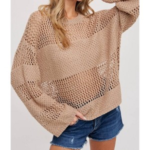 Women's Open-knit Sweater Pullover - Bluivy : Target