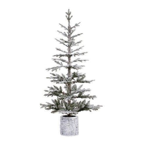 5ft Pre-lit Led Flocked Timberland Fir Artificial Christmas Tree ...
