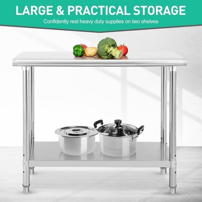 Food Prep Stainless Steel Table 48x30 Inch Commercial Workstation With ...
