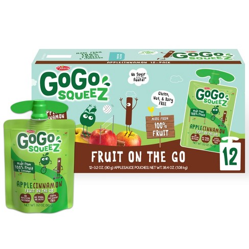 Gogo Squeez Applesauce, Apple Cinnamon - 3.2oz/12ct : Target