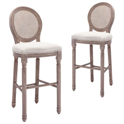 Vidaxl Bar Stools 2 Pcs White Linen : Target