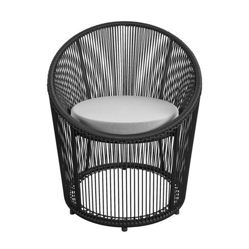 Cosmoliving By Cosmopolitan Taura Resin Rope Lounge Chair, Black : Target