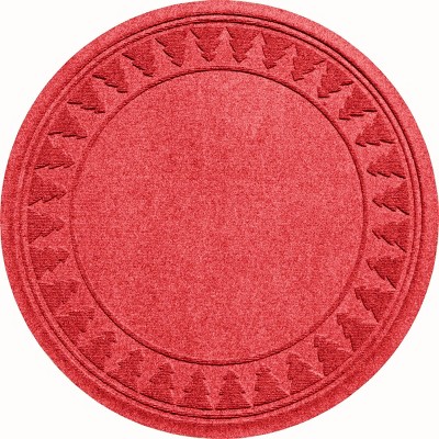 Bungalow Flooring 3' Waterhog Pine Tree Skirt Round Floormat Solid Red ...
