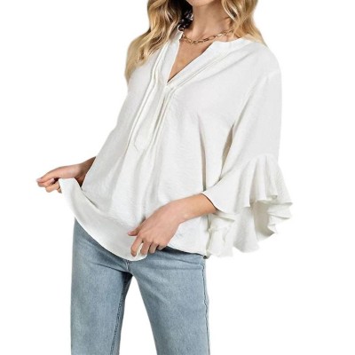 Women's Gloria Ruffle Bell Sleeve Top - GiGiO : Target
