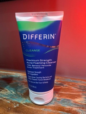 Differin Maximum Strength Acne Foaming Face Cleanser 10% Bpo - 5 Fl Oz ...