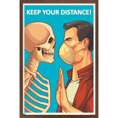 Trends International Keep Your Distance Framed Wall Poster Prints ...