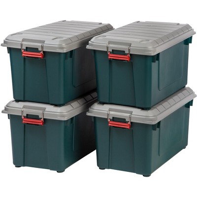 Iris Usa 4pack 82qt/20gal Heavy Duty Plastic Storage Tote With Lids ...
