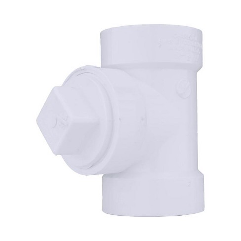 Charlotte Pipe Schedule 40 1-1/2 In. Hub X 1-1/2 In. D Hub Pvc Cleanout Tee With Plug 1 Pk : Target