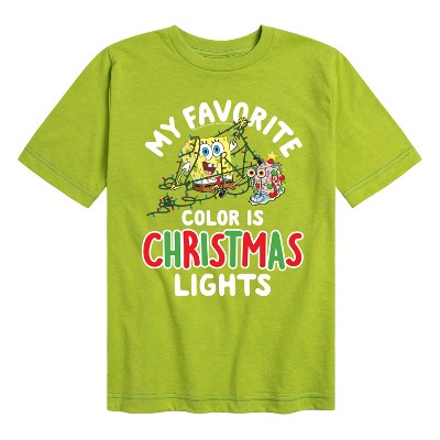 Boys' Spongebob Squarepants My Favorite Color Is Christmas Lights Short ...