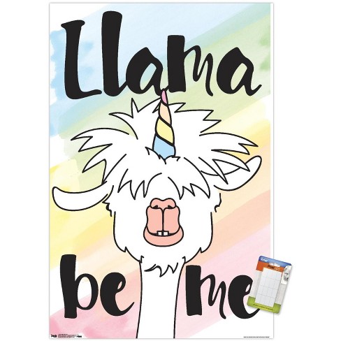 Trends International Inspiring Llama - Llama Be Me Unframed Wall Poster ...