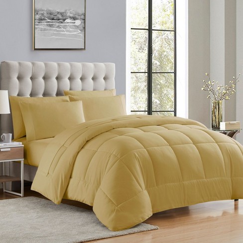 Bed in a bag Solid Color Comforter Sheet Set Soft All Season Bedding Twin Camel Target