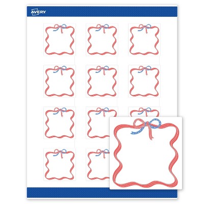 Avery® Matte 2" x 2" Labels, Red & Silver Patriotic, 240ct : Target